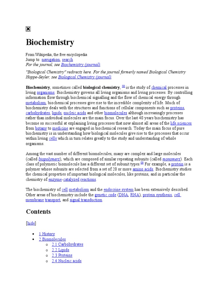 Biochemistry: Biochemistry (Journal) Biological Chemistry (Journal ...