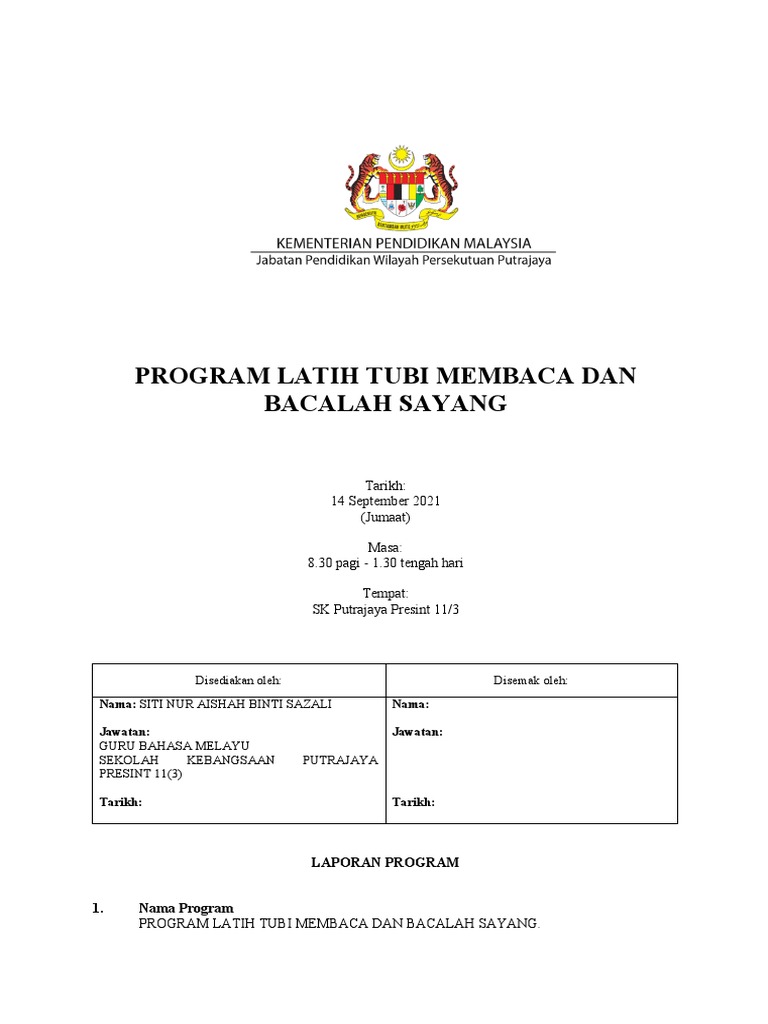 Contoh Laporan Program | PDF