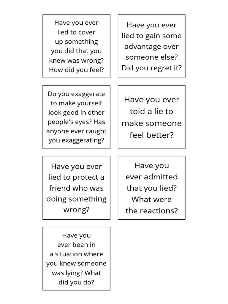 Telling Lies Discussion Questions | PDF