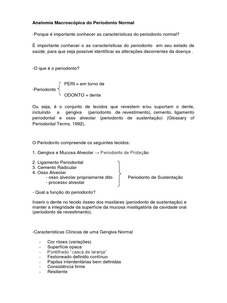 Anatomia Macroscópica Do Periodonto Normal | PDF | Dente | Boca