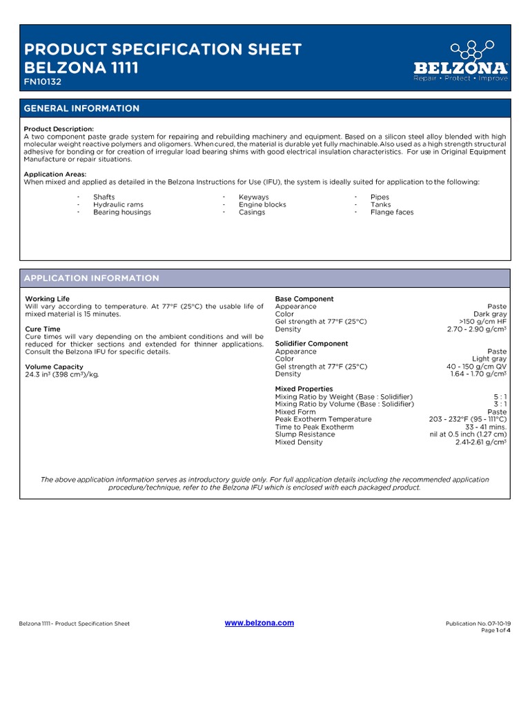 Belzona Data Sheet | PDF
