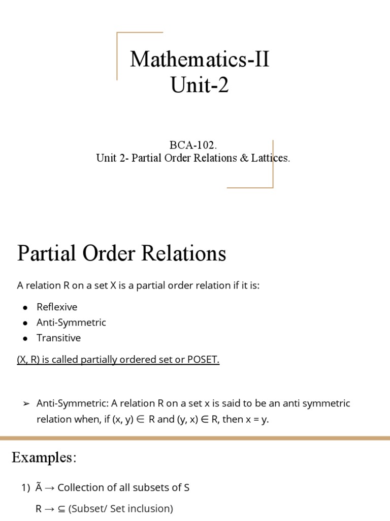 Understanding Partial Order Relations Lattices And Their Properties Pdf Mathematical
