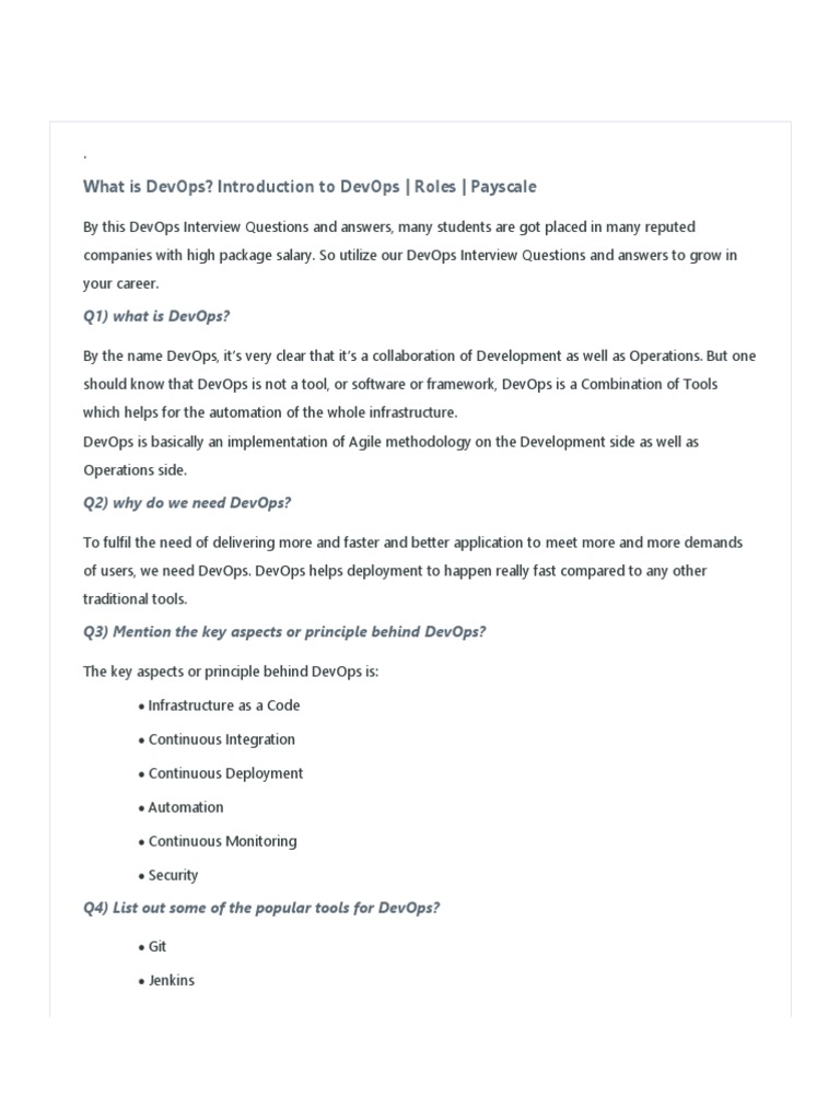 DevOps 300 Interview Questions With Answers | PDF | Software ...