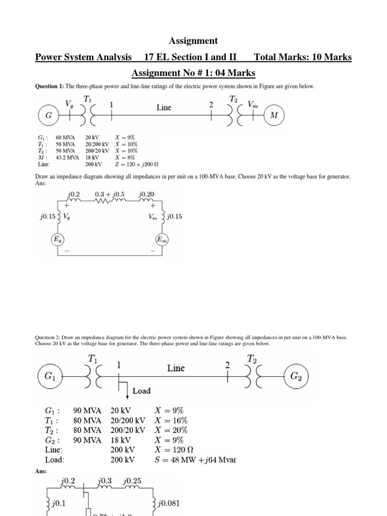 Power System Analysis Assignment Guide | PDF | Quantity | Power (Physics)