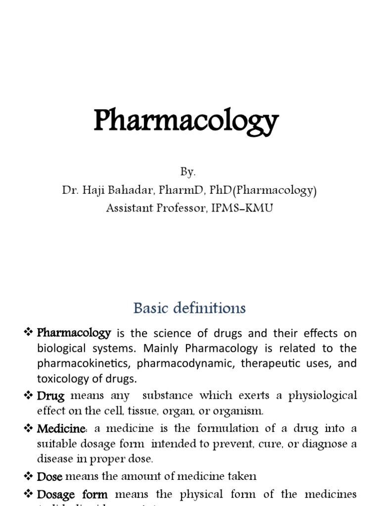 An Introduction to Pharmacology: Covering Key Concepts Related to Drugs ...