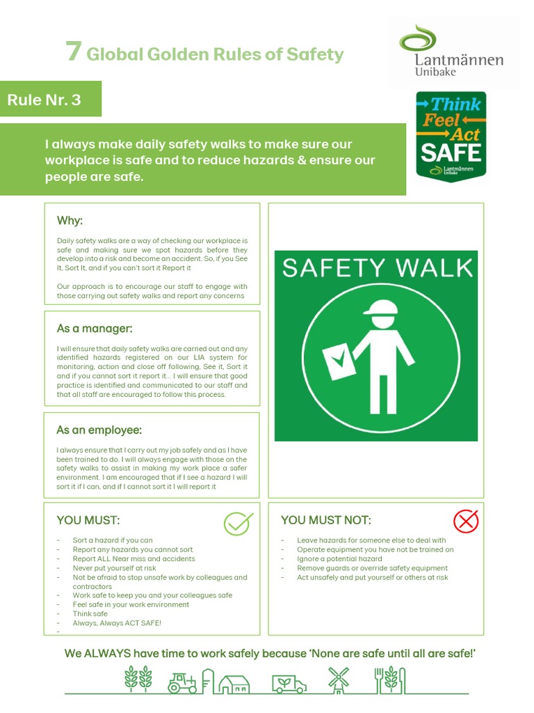 7 Global Golden Rules of Safety - Rule 3 - Safety Walks, Communication ...