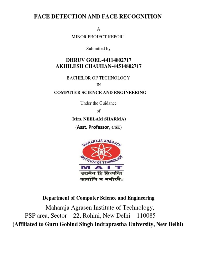 Project Report Face Detection and Recognition | PDF | Principal ...