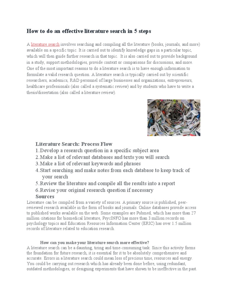 Effective Literature Search in 5 Steps | PDF | Cognition | Science