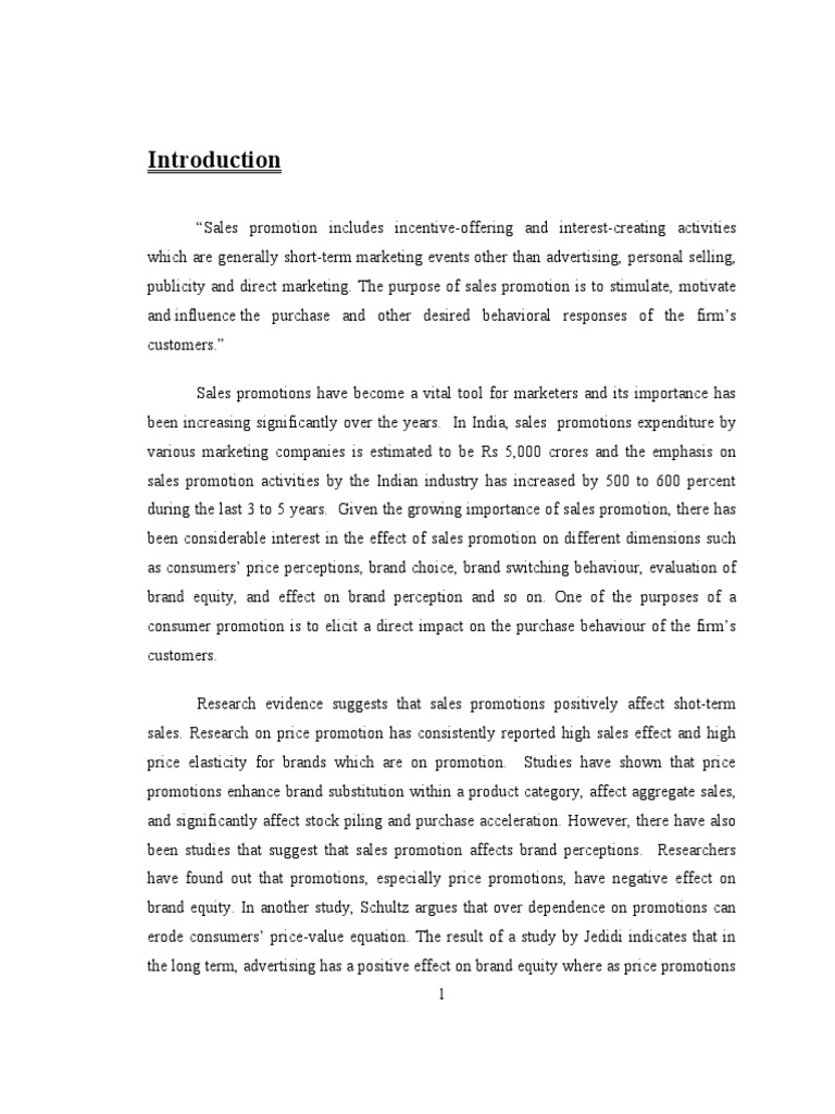 A Project On Promotion | Download Free PDF | Sales | Marketing