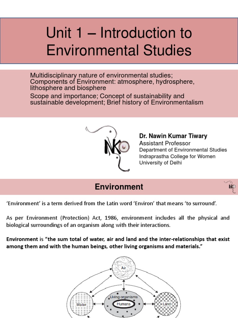Unit 1. Introduction To Environmental Studies | PDF | Environmental ...