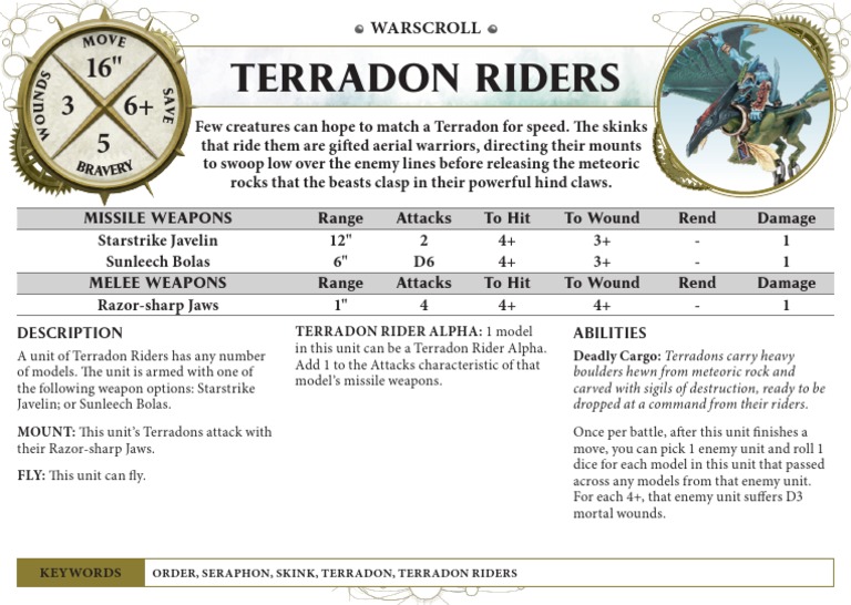 Order, Seraphon, Skink, Terradon, Terradon Riders | PDF | Military ...
