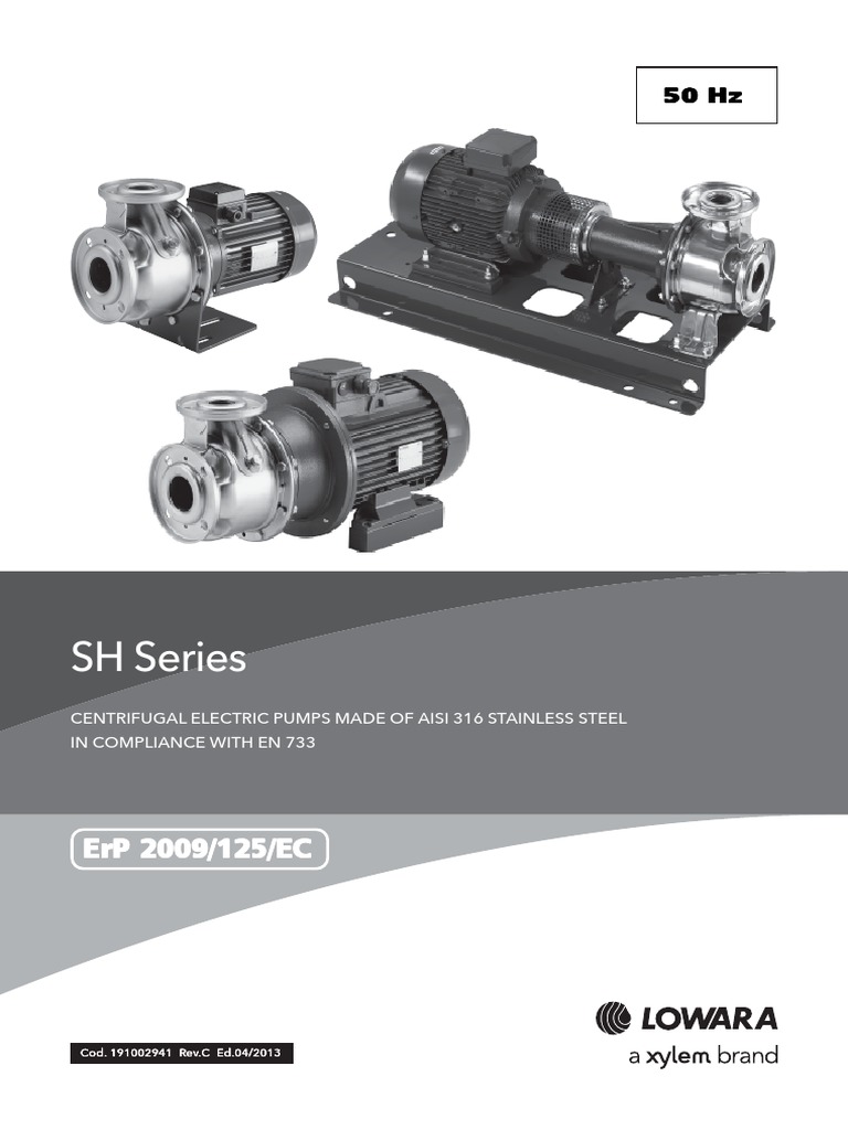TECHNICAL Lowara SH Series Sh-Td-En2 | PDF | Pump | Electric Motor