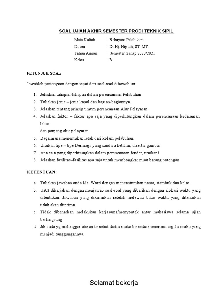 Final Rek - Pelabuhan | PDF