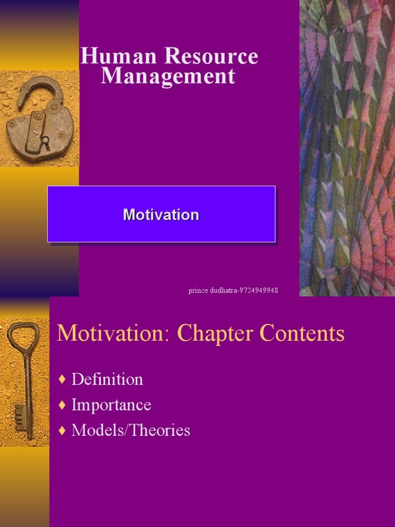 Motivation (Human Resource Management) Prince Dudhatra-9724949948 | PDF ...
