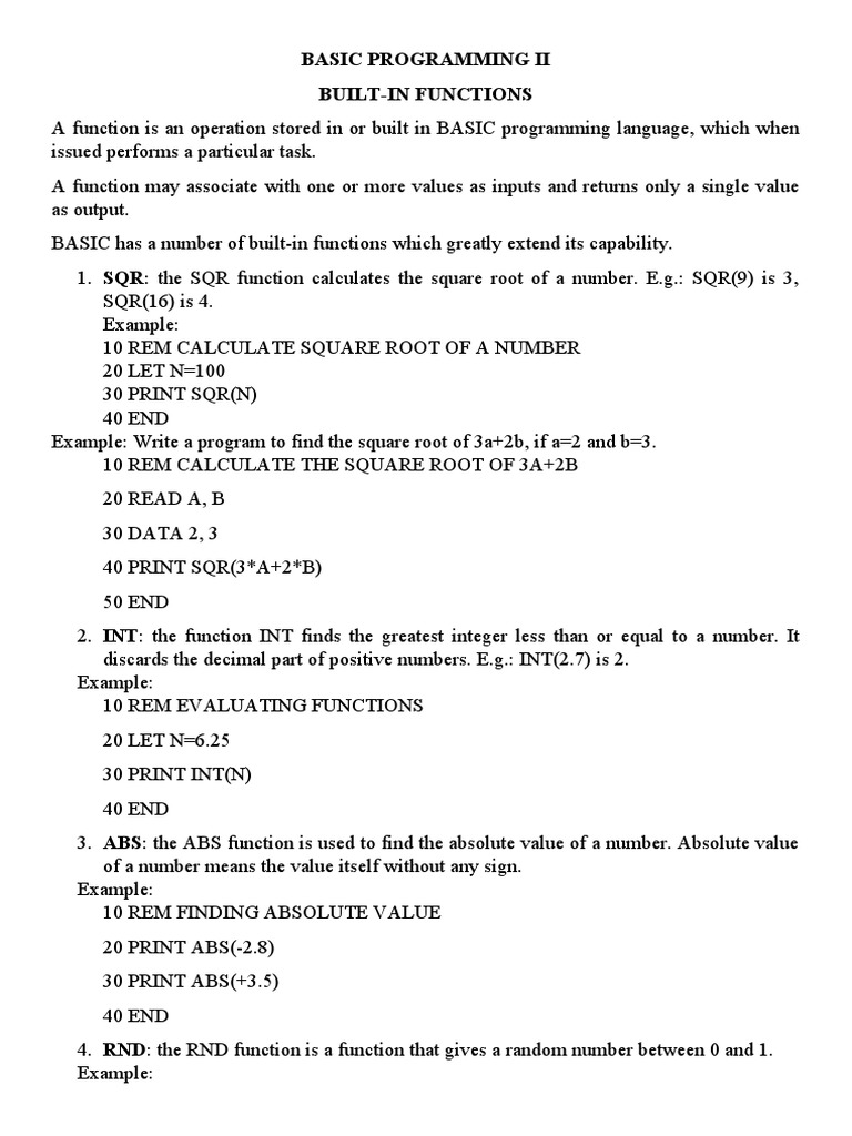 Basic Programming II | PDF | Trigonometric Functions | Sine