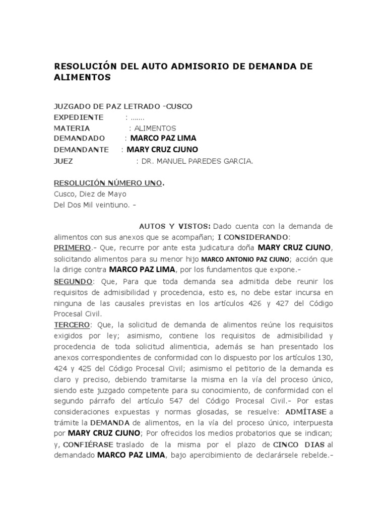 Auto Admisorio Practica Civil | PDF | Derecho