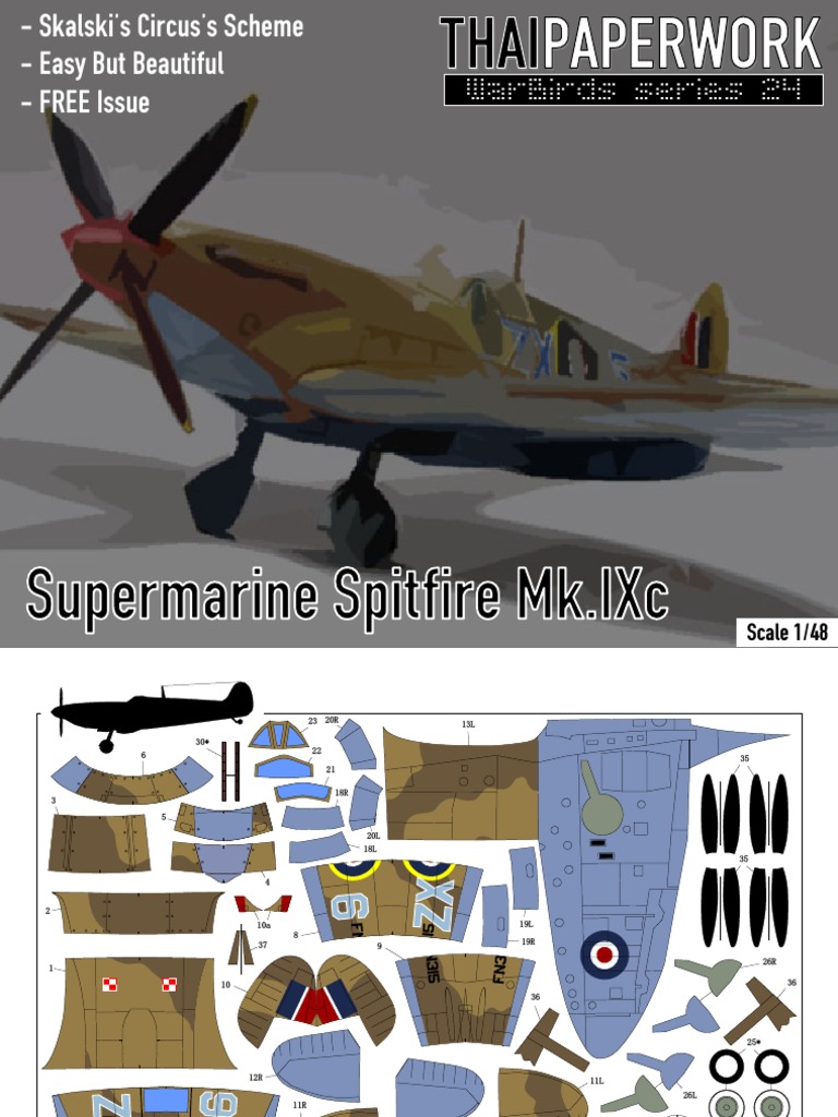 Spitfire Mk. IXC - 148 Scale | PDF | Military Technology | Wing Configurations