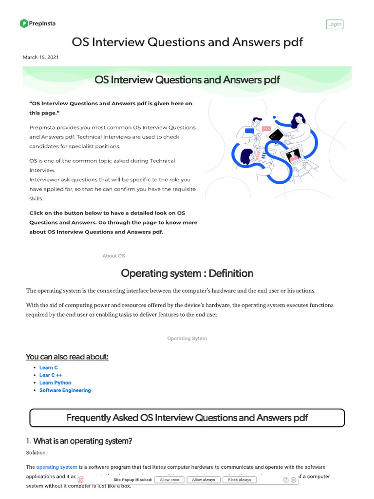 Operating System Viva Questions | PDF
