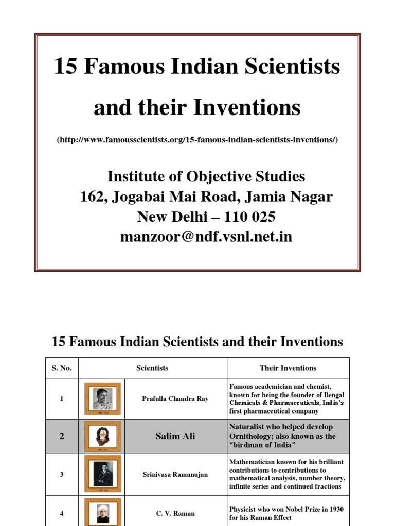 Famous Indian Scientists | PDF | Scientist | Physics