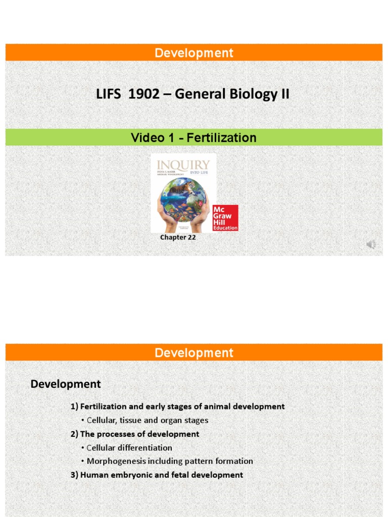 LIFS 1902 - General Biology II: Development | PDF | Biological Processes | Cell Biology