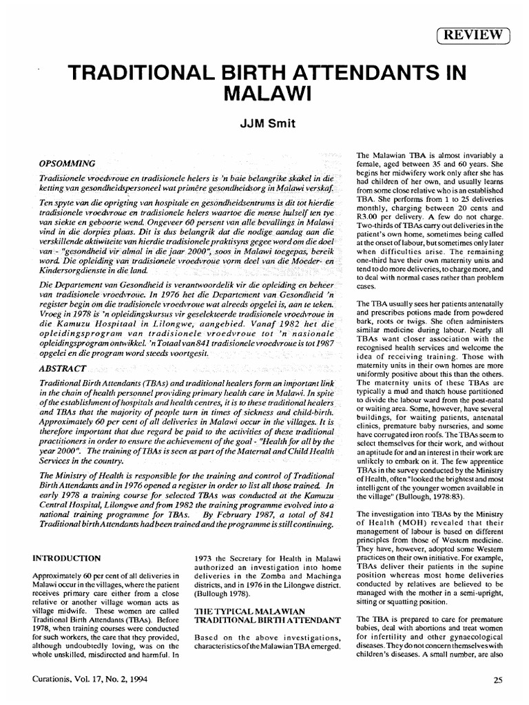 Traditional Birth Attendants in | PDF | Health Care | Health Sciences