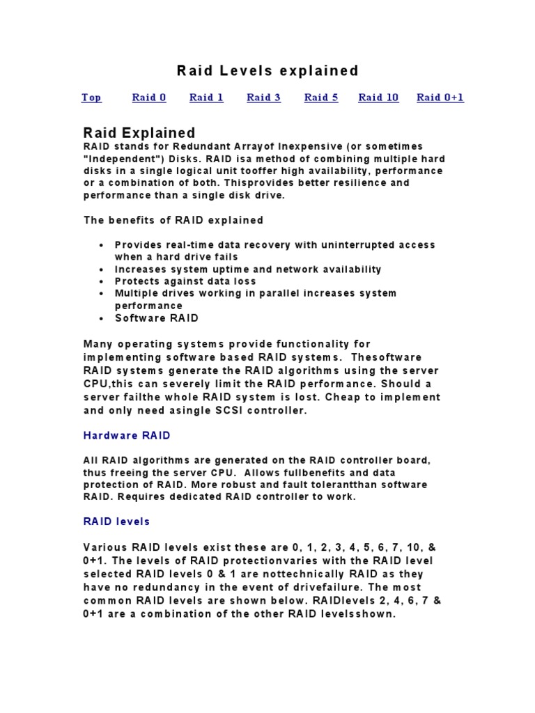 Raid Levels Explained | PDF | Data | Electrical Engineering