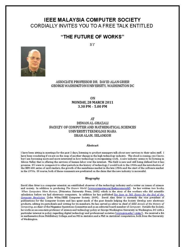 The Future of Works Poster | PDF | Science | Science And Technology