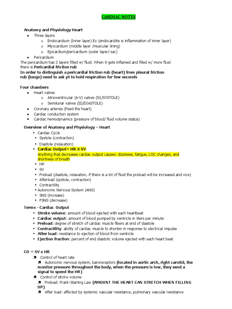 Cardiac Notes | Download Free PDF | Hypertension | Percutaneous ...
