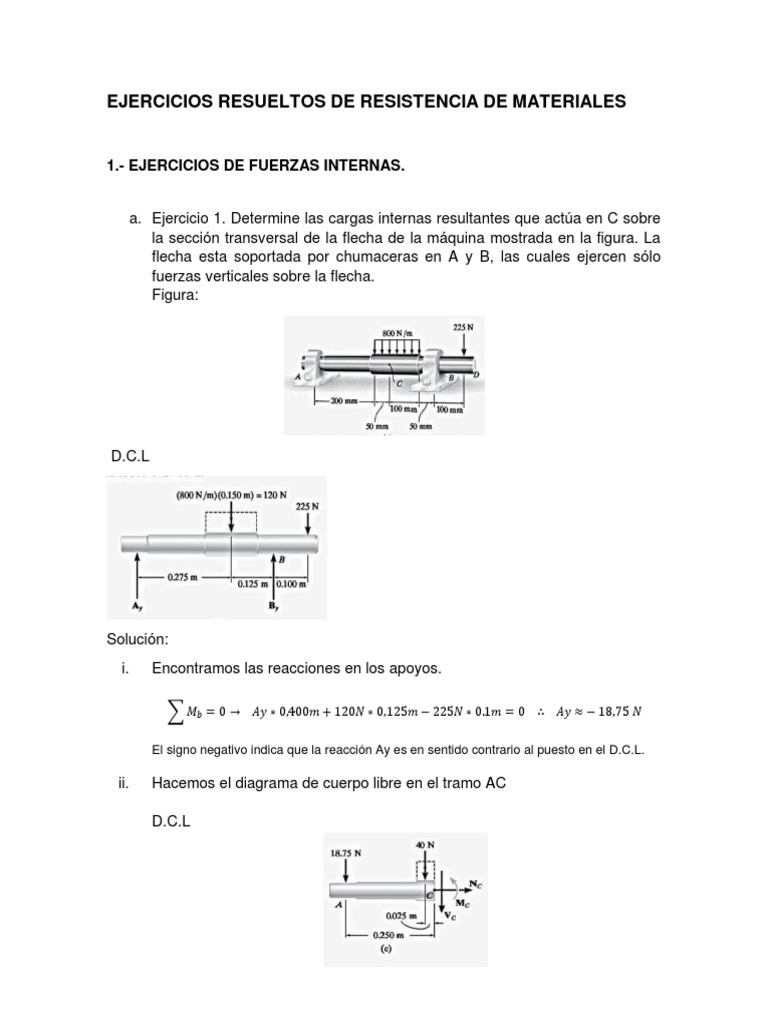 Ejercicios Resueltos de Resistencia de Materiales2 | PDF | Física Aplicada e Interdisciplinaria ...