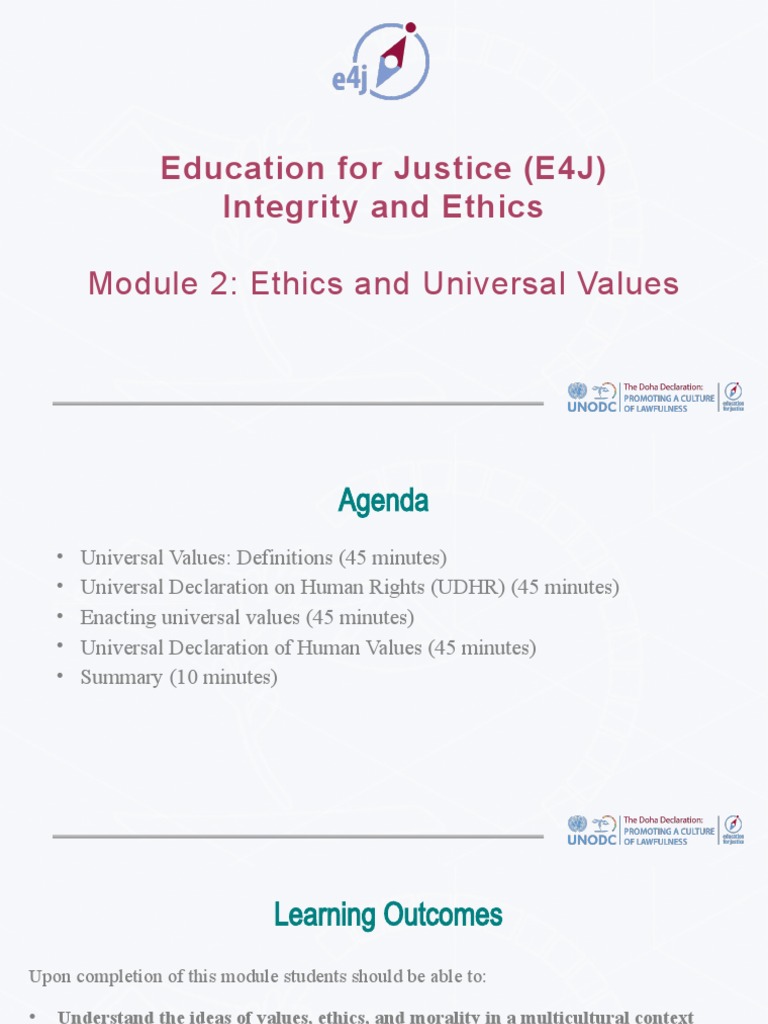 Education For Justice (E4J) Integrity and Ethics | PDF | Human Rights ...