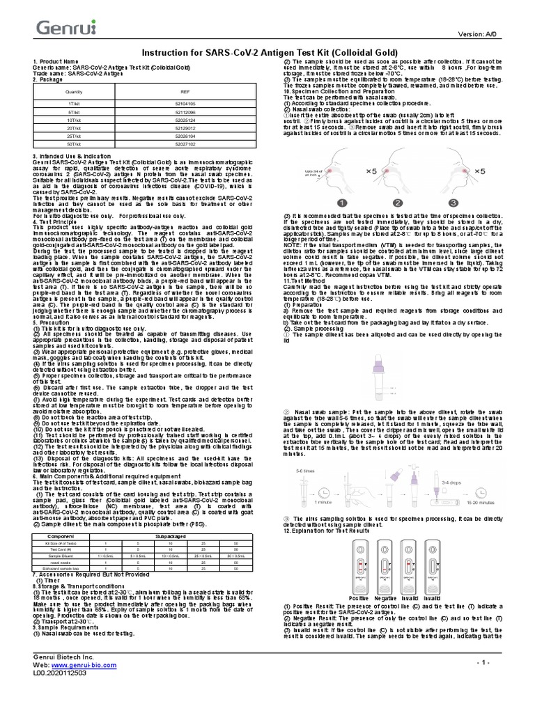 SARS-CoV-2 Antigen Instruction-CE (Only Nasal Swab, Professional Use ...