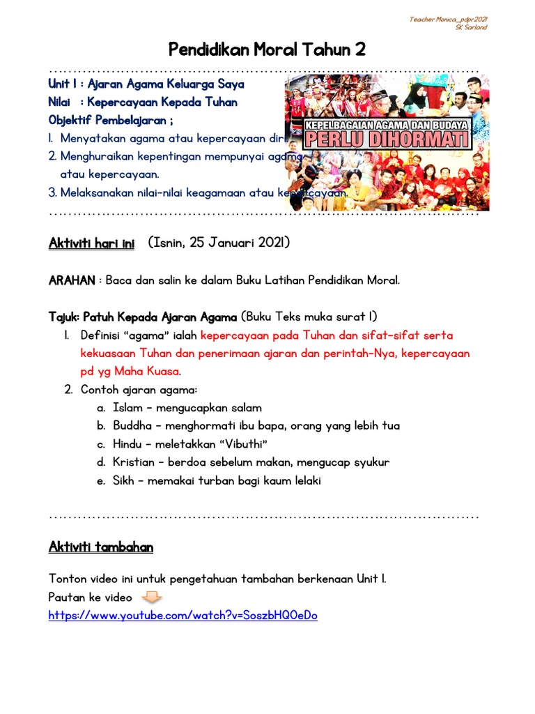 Pendidikan Moral Tahun 2 | PDF