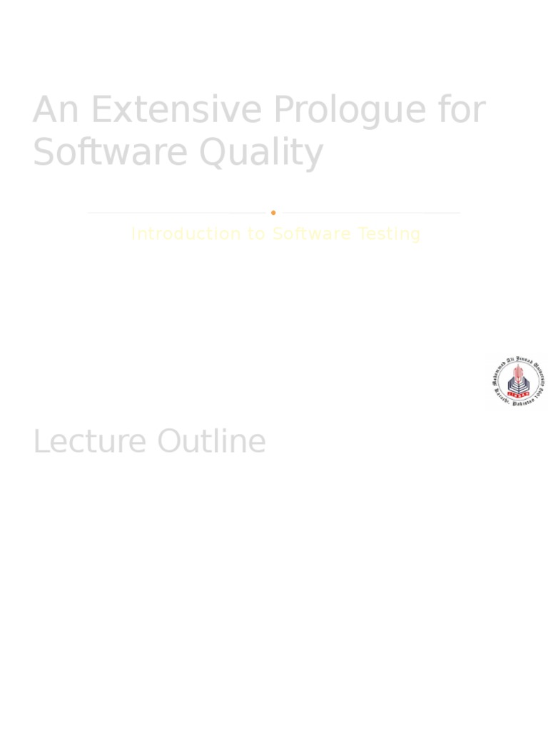 Lecture1 - Extensive Prologue For Software Quality | PDF | Software ...