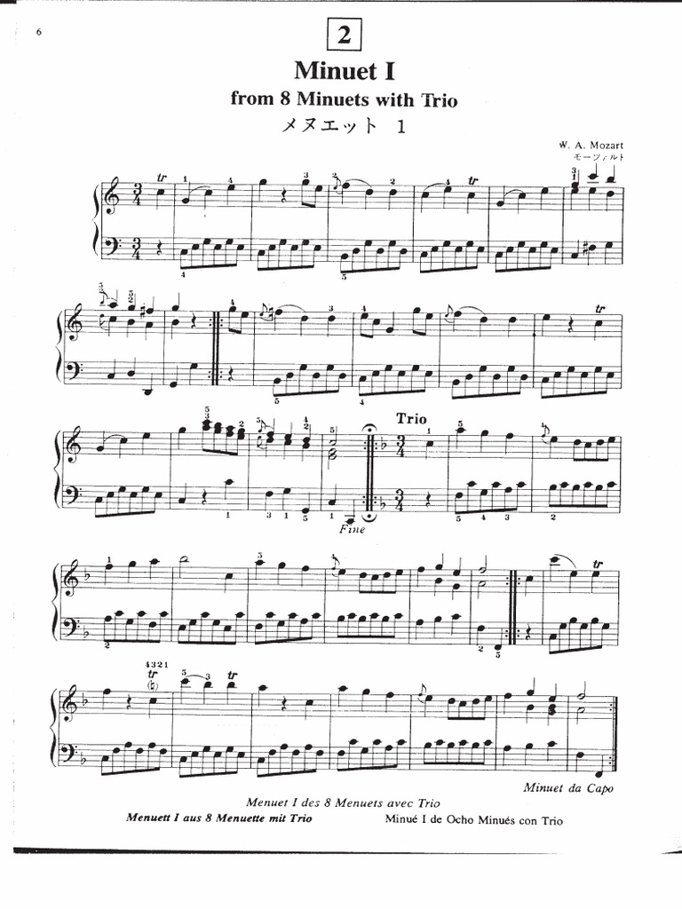 Minuet I - Mozart | PDF