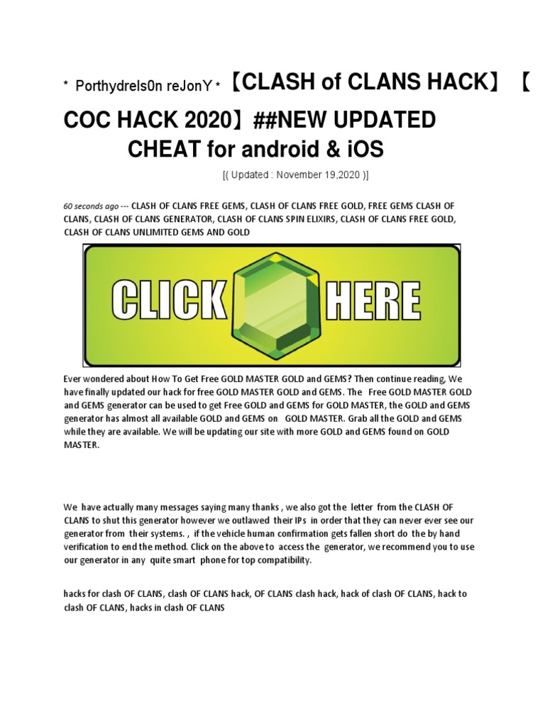 Coc Hack 2020】##New Updated CHEAT for android & iOS: 【Clash Of Clans ...