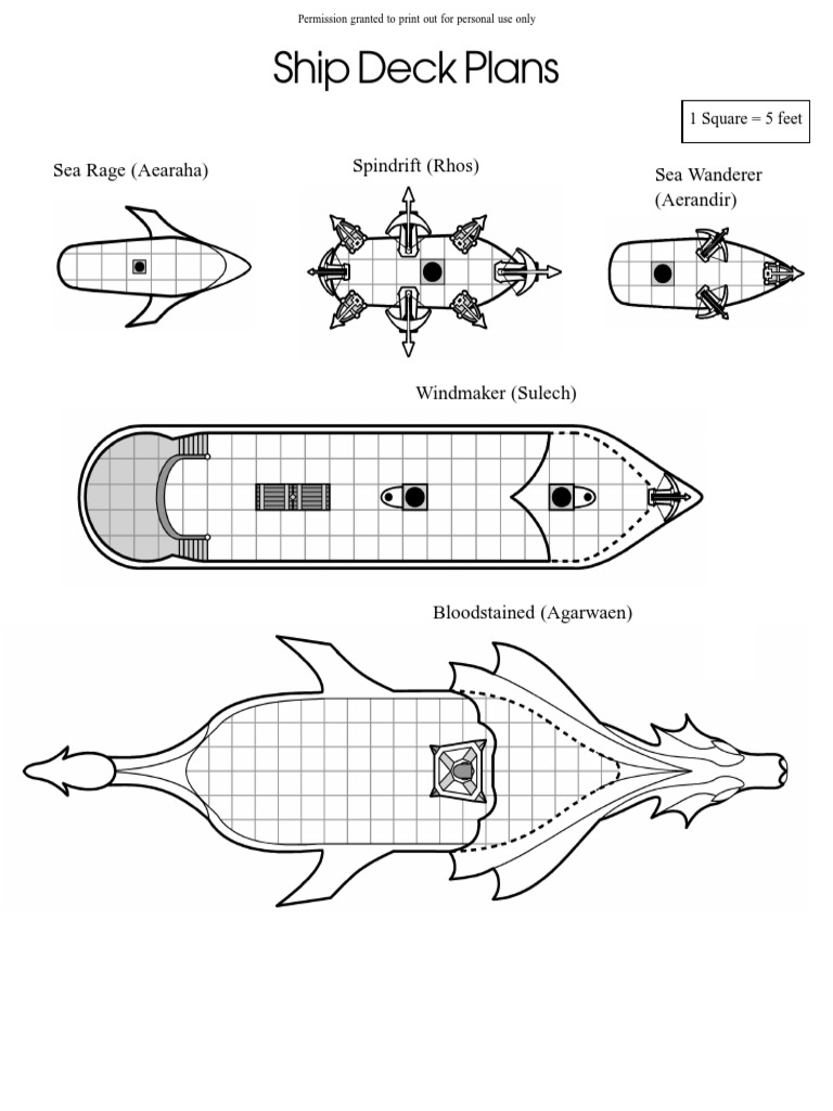 Deck Plans for Fantasy Ships: Sea Rage, Spindrift, Sea Wanderer ...