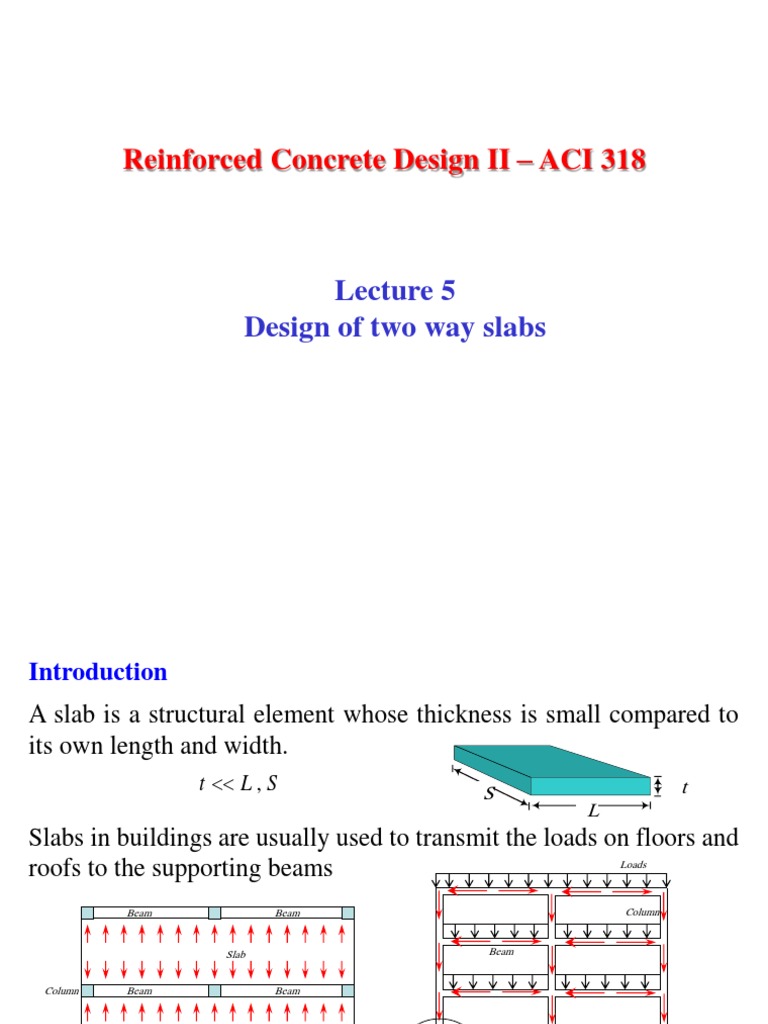 Reinforced Concrete Design II - ACI 318: Design of Two Way Slabs | PDF ...