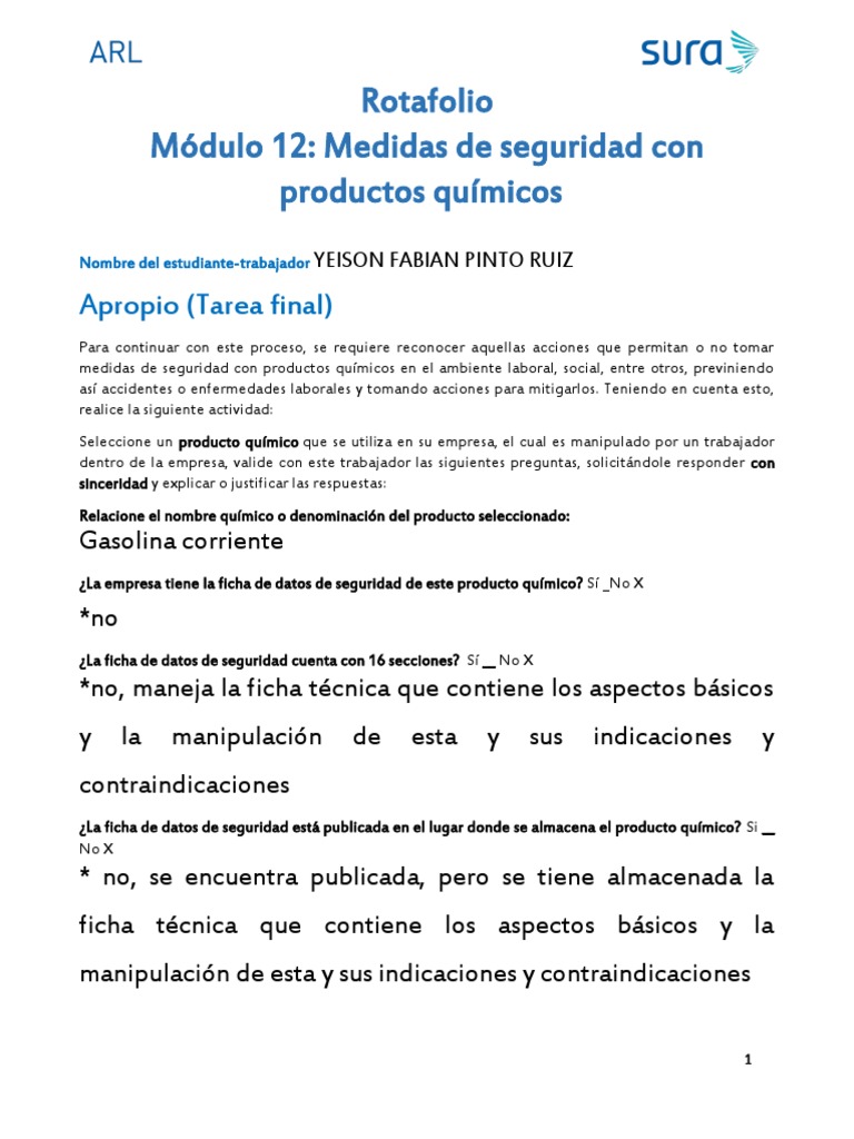 Rotafolio Módulo 12. Rotafolio Medidas de Seguridad Con Productos ...