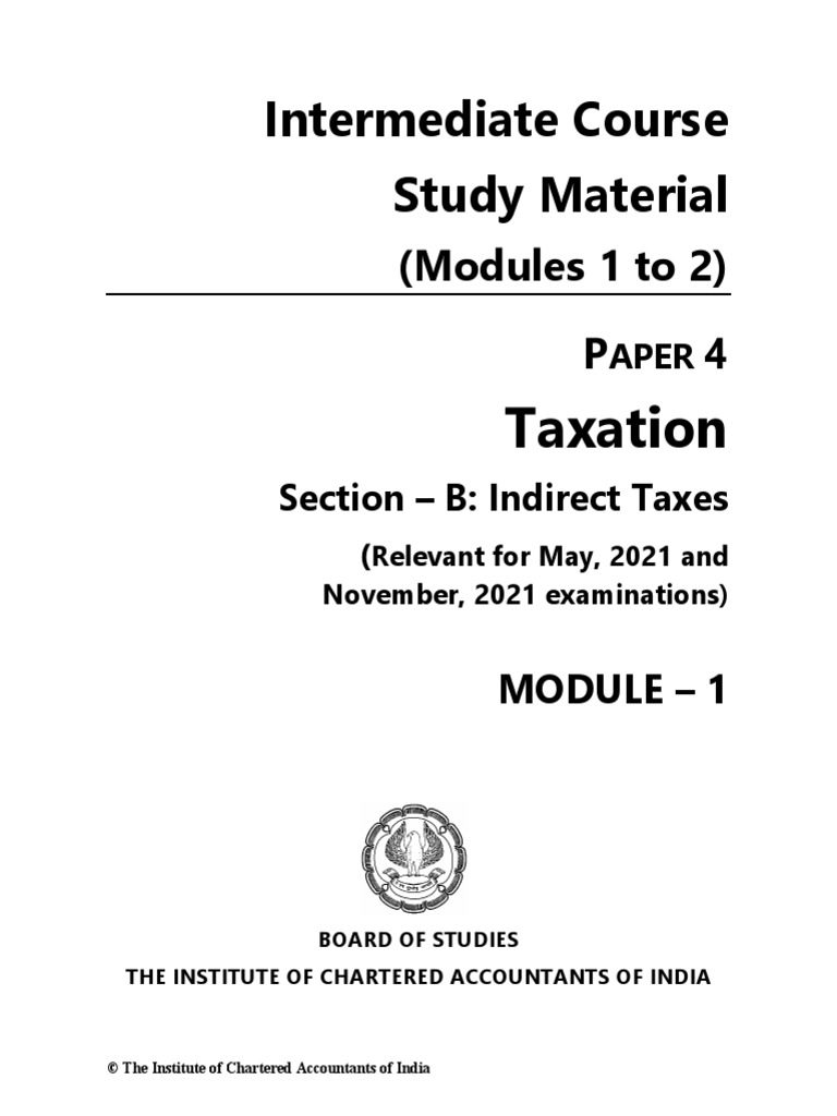 Intermediate Course Study Material: Taxation | PDF | Tax Deduction | Taxes