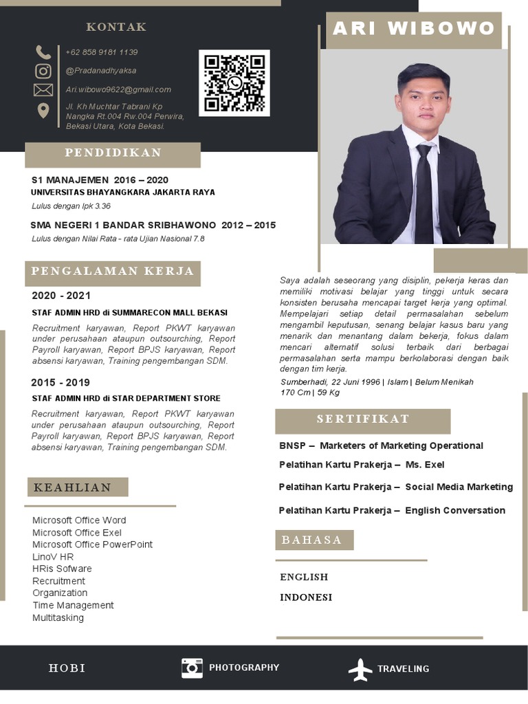 CV Ari Wibowo | PDF | Bisnis