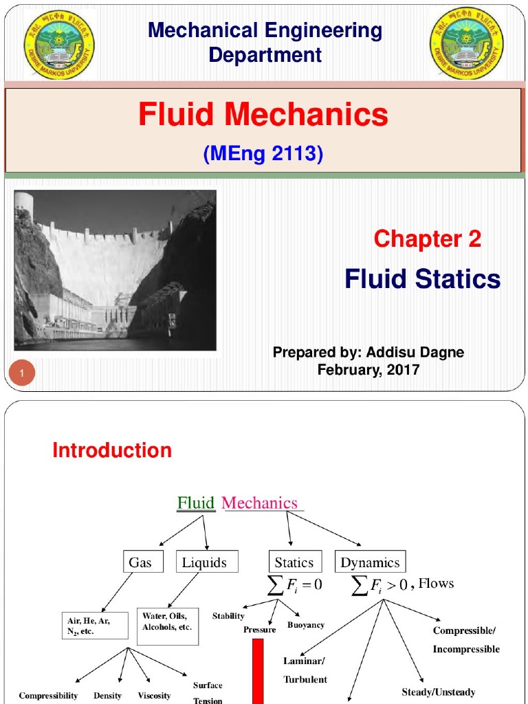 Fluid Mechanics Chapter 2 Fluid Statics | PDF