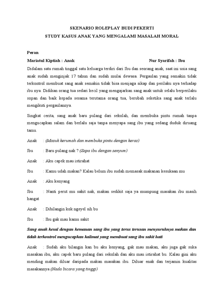 Skenario Roleplay Budi Pekerti | PDF