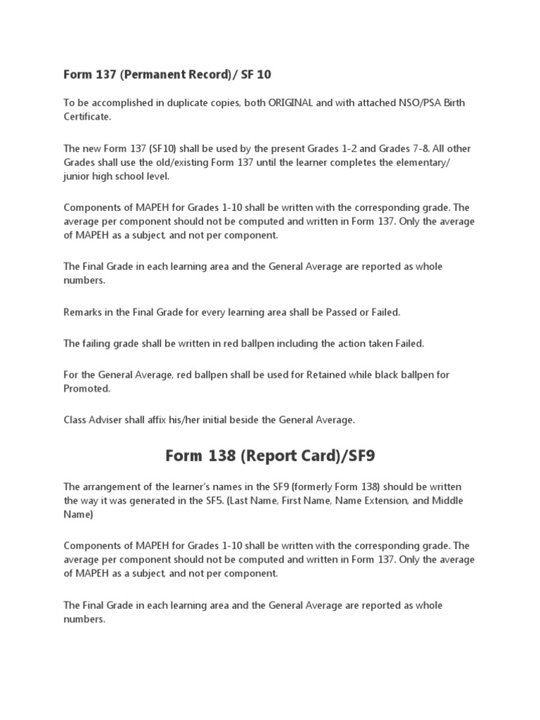 SF Forms Asic Rules | PDF | Schools | Educational Stages