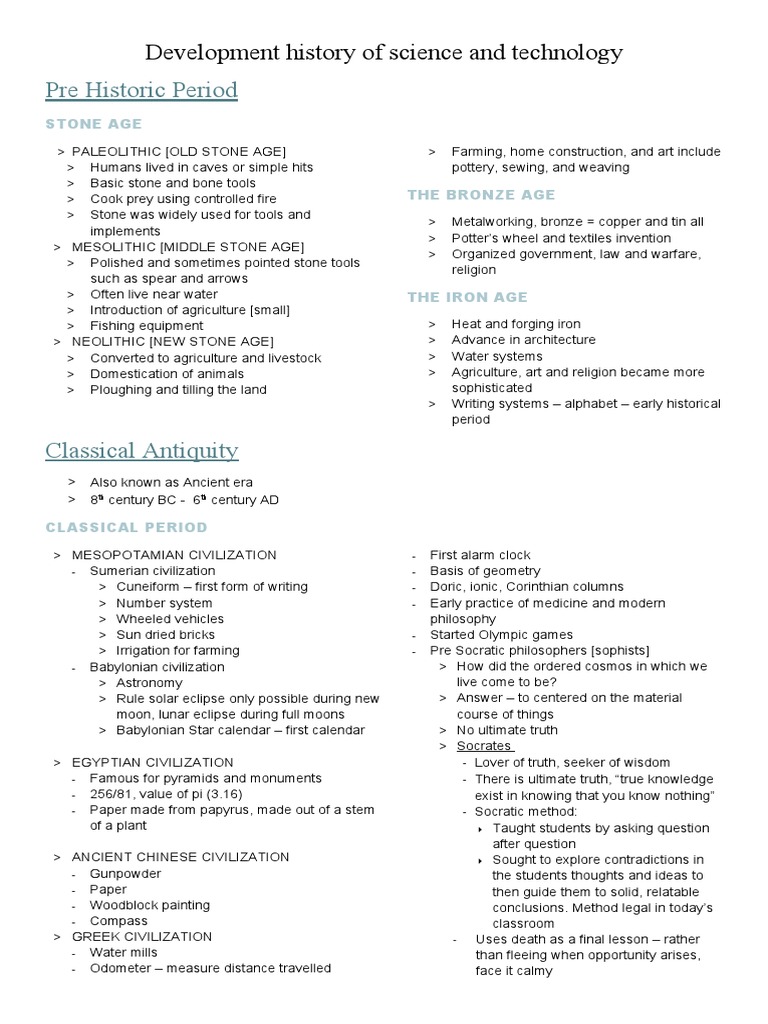 Development Hisory of Science and Technology | PDF | Scientific ...
