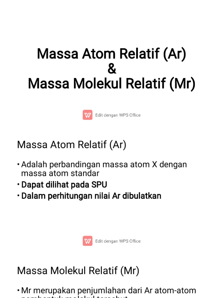 Massa Atom Relatif Ar 2020 Pdf