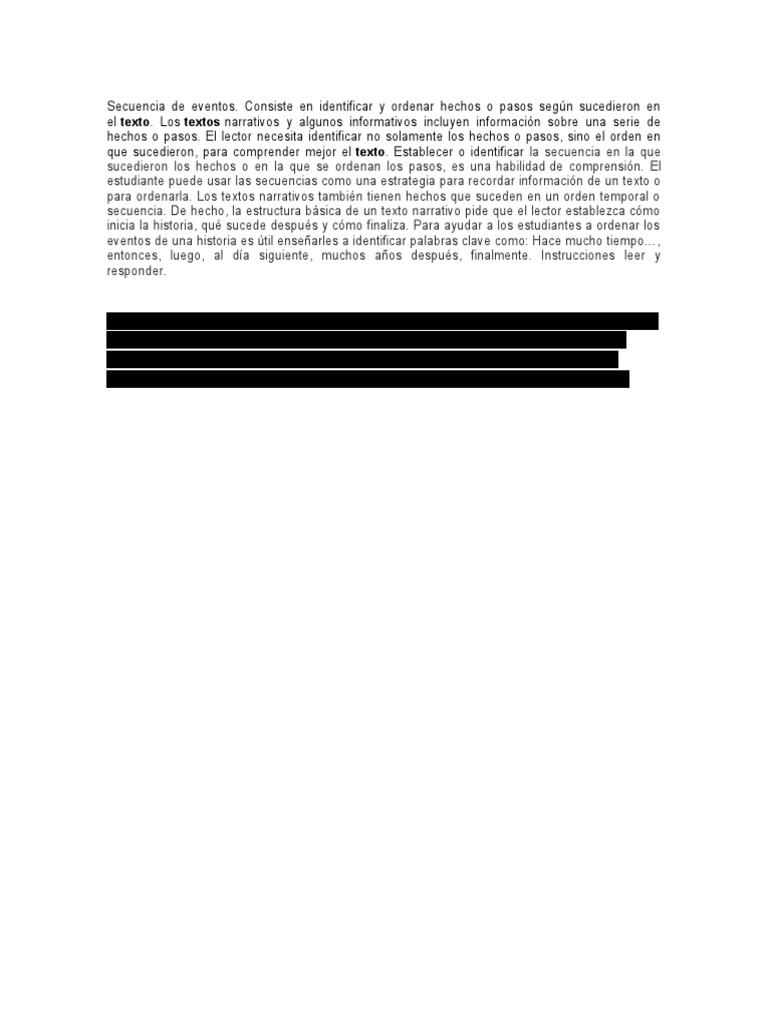 Secuencia de Eventos en Textos Narrativos | PDF | Extinción | Narrativa