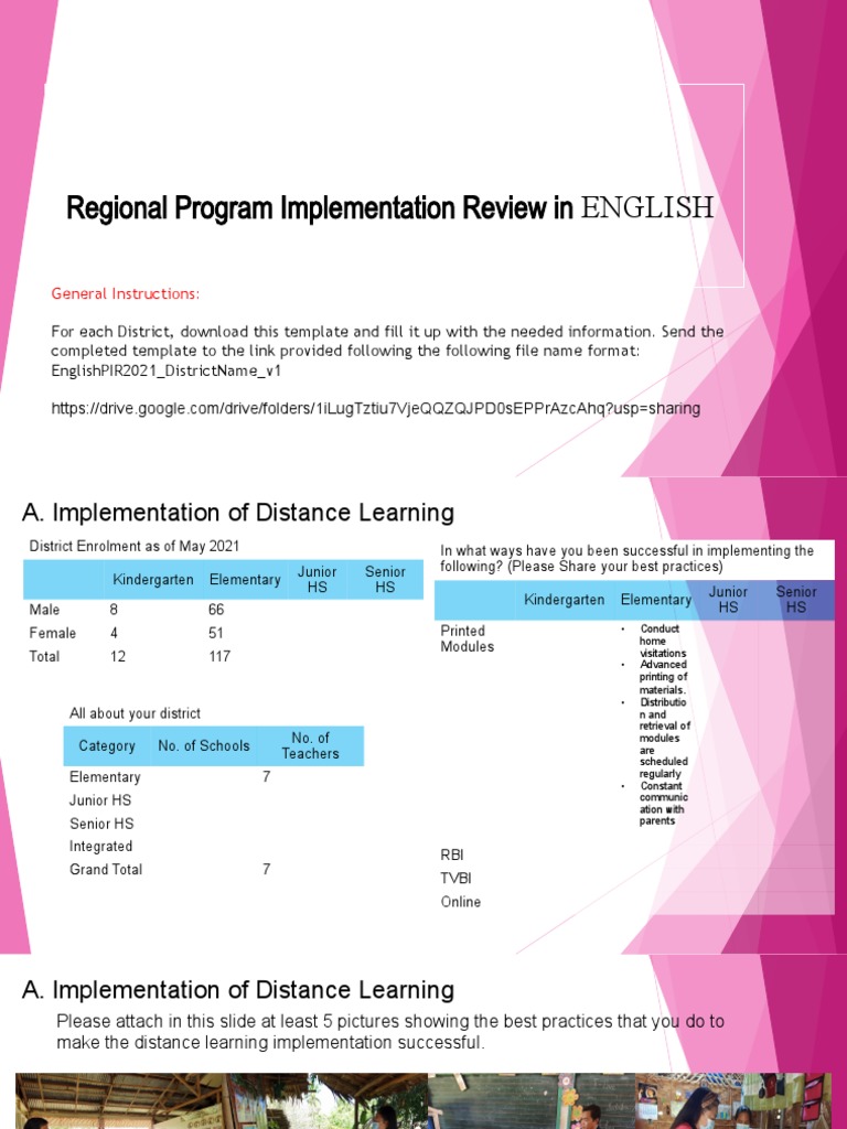 Regional Program Implementation Review in ENGLISH: General Instructions ...