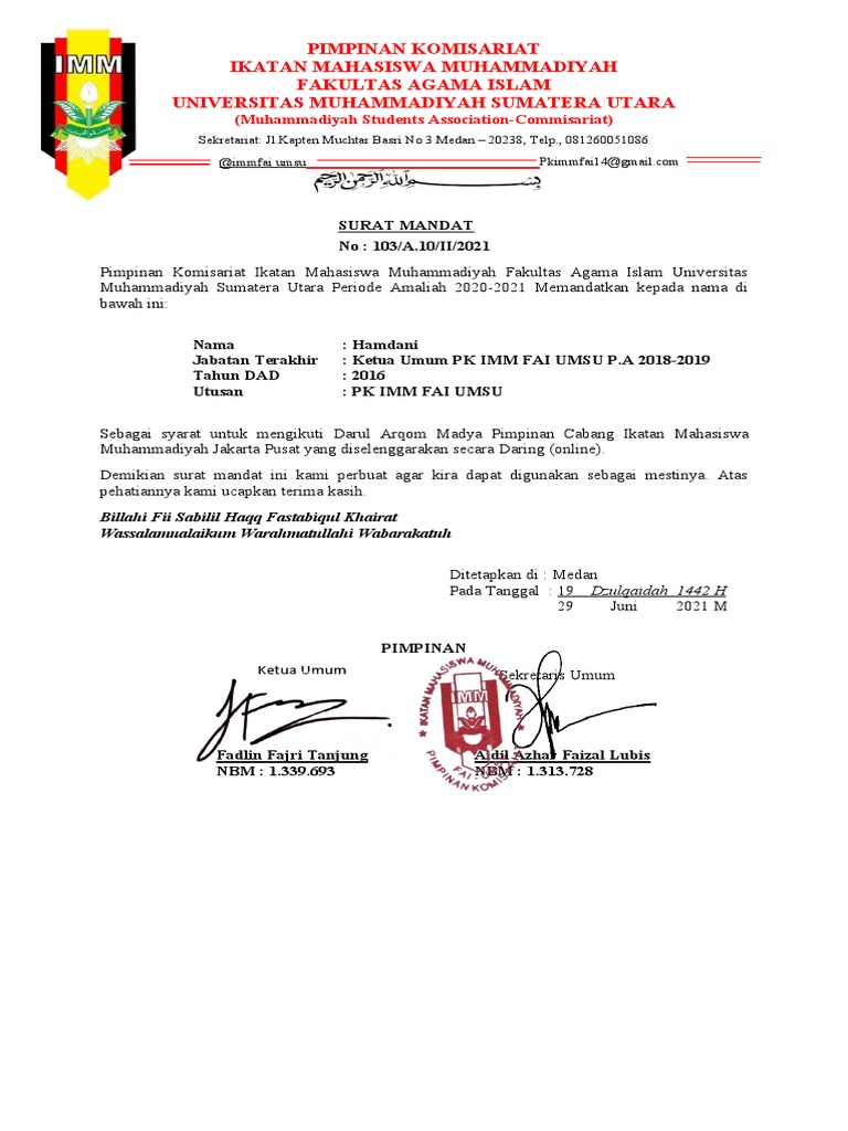 Contoh Surat Mandat | PDF