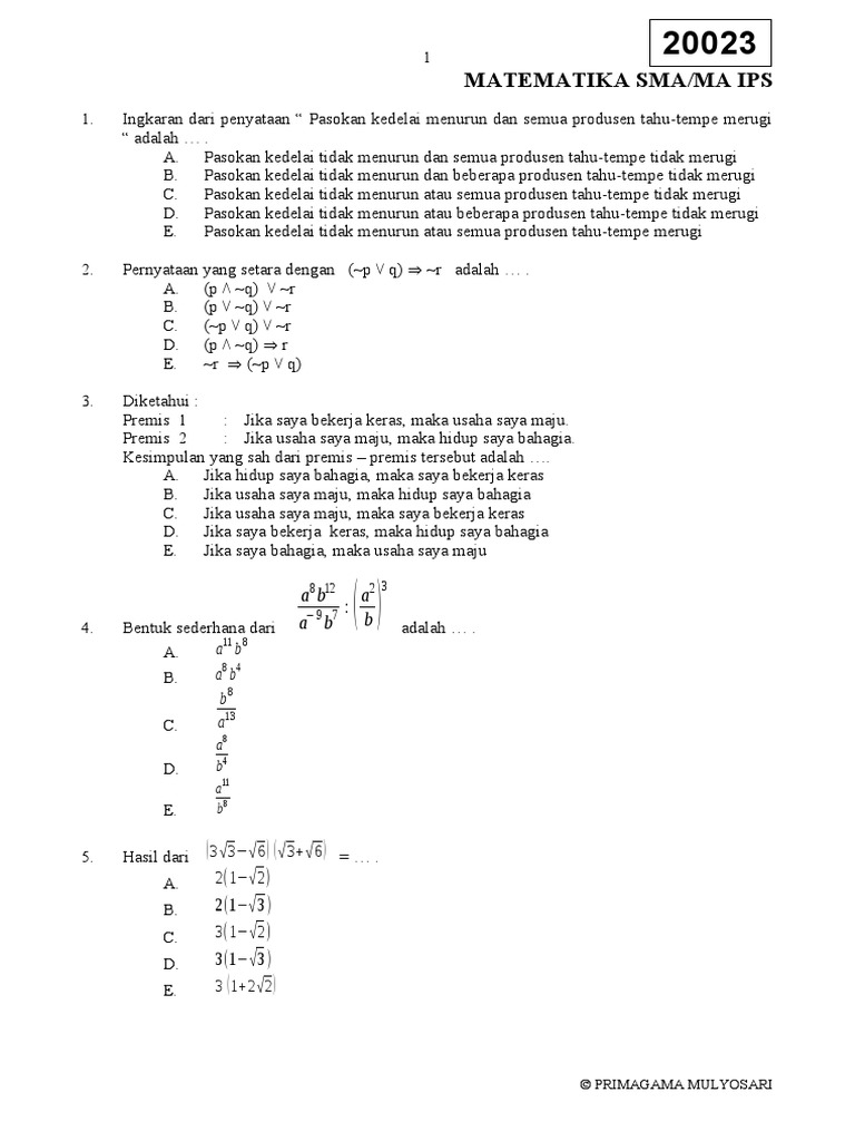 MAT IPS - H23 - Ok | PDF
