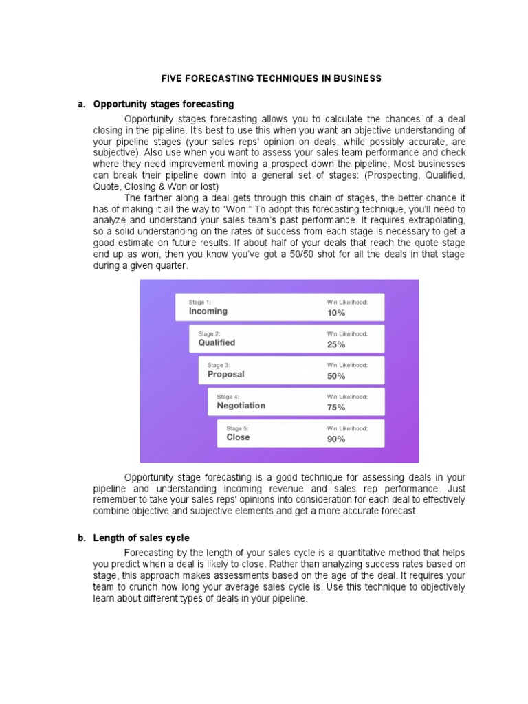 Five Forecasting Techniques in Business | PDF | Regression Analysis | Forecasting